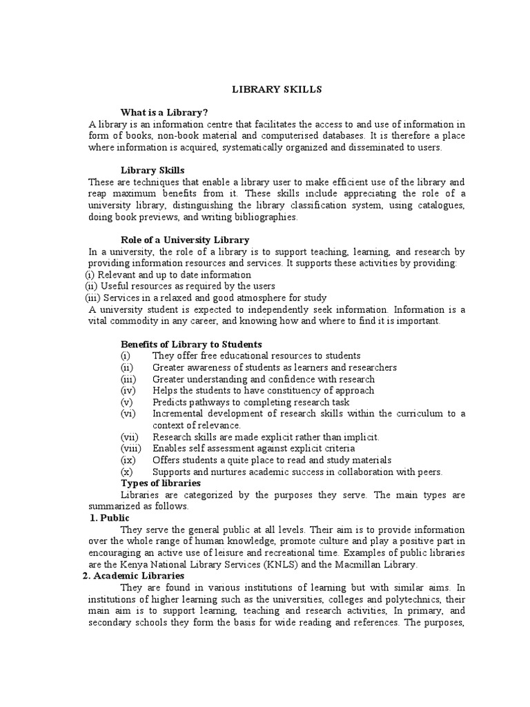 Library Skills | PDF | Libraries | Books