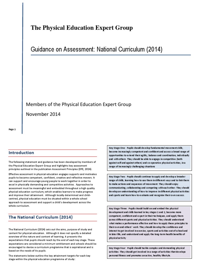 Physical Education Assessment Booklet Revised June 2015 | PDF ...