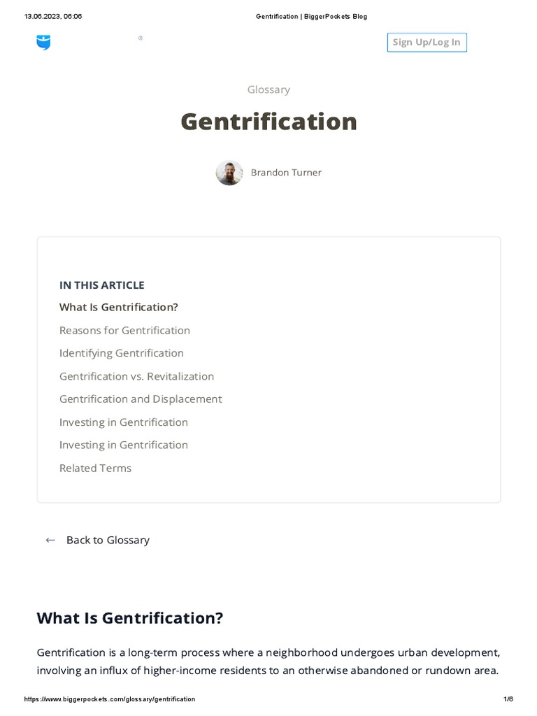 Gentrification Insights for Investors | PDF | Urban Renewal | Economies