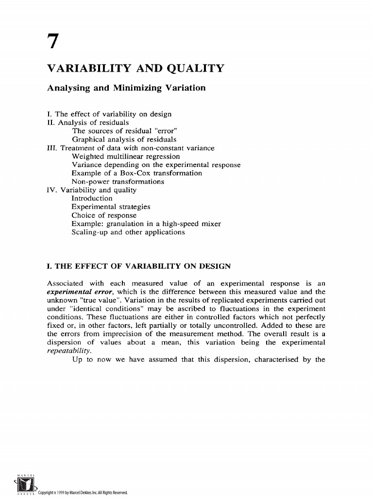 Cap 7 | PDF | Errors And Residuals | Variance