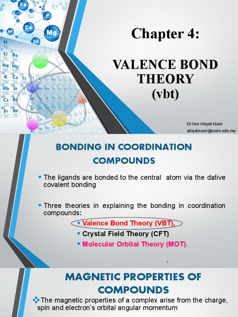 Chapter 4 - Valence Bond Theory | PDF | Coordination Complex | Chemical ...