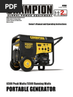 Champion 3500 Watt Generator Manual | PDF | Screw | Electric Generator