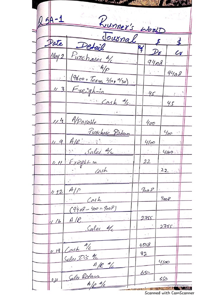 Accounting Chapter 5 - Problem 5A1 - 5A3 | PDF