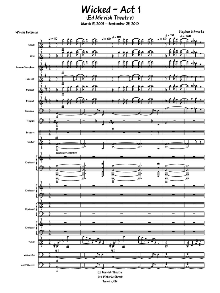 Wicked - Act 1 | PDF | Music Production | Orchestras