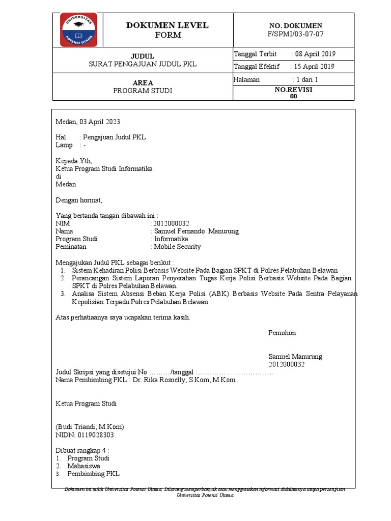 Samuel Fernando Manurung - SPJ | PDF