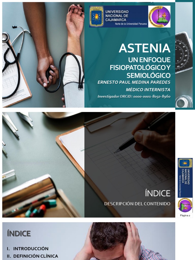 8 SEMIOLOGÍA - 03 - ASTENIA - Expo | PDF | Síndrome de fatiga crónica ...