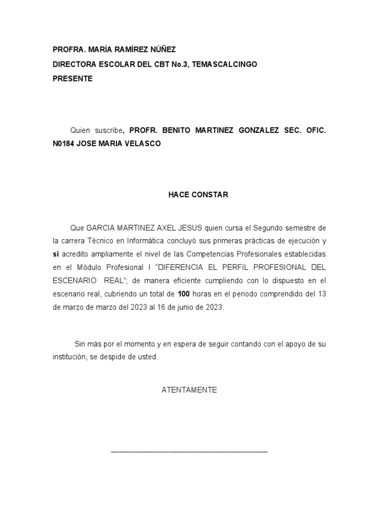 Carta de Finalizacion | PDF
