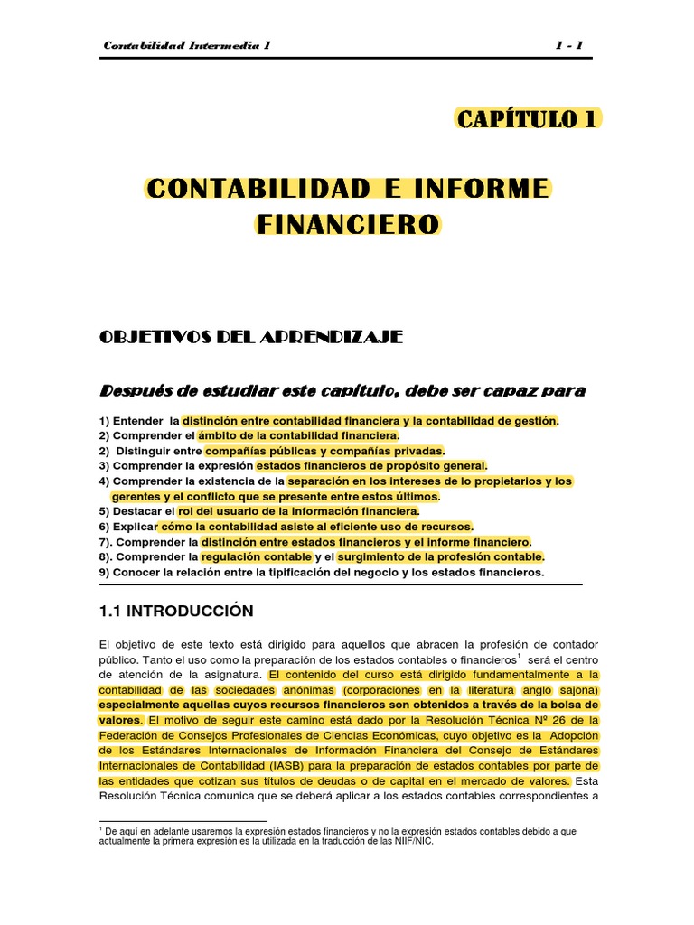 1-Contabilidad e Informe Financiero | PDF | Contabilidad | normas internacionales de INFORMACION ...
