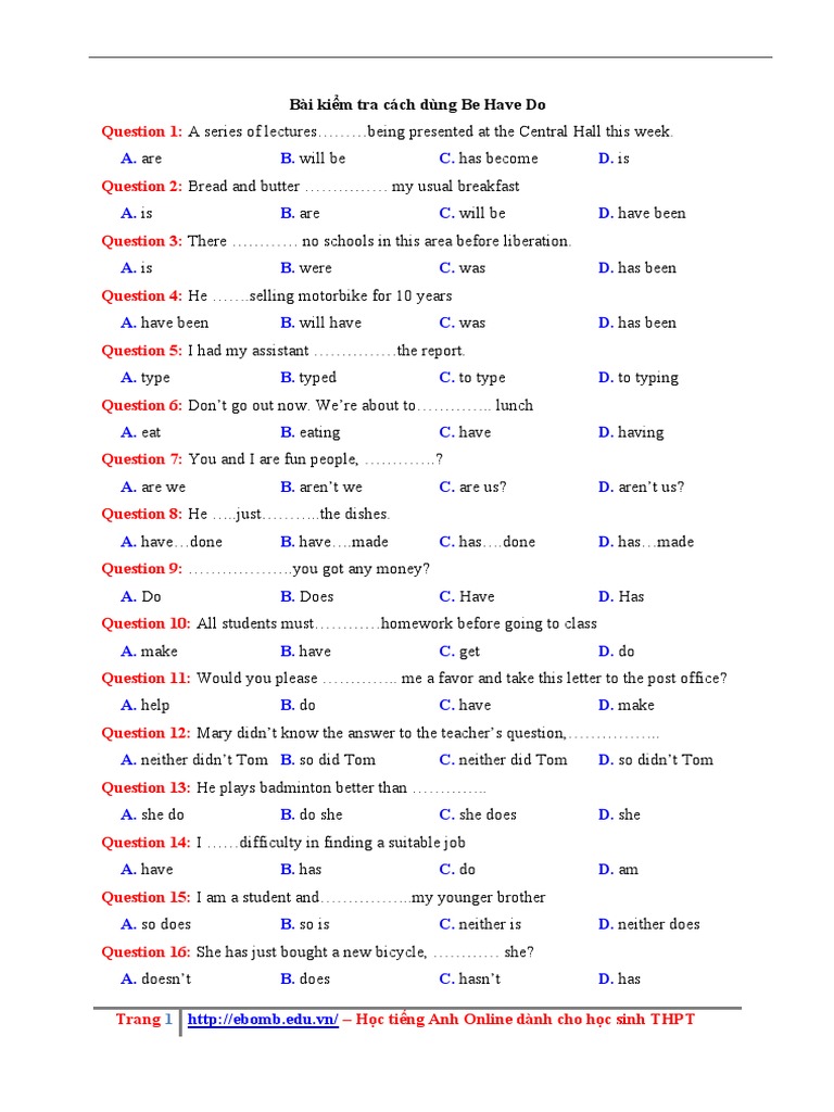Auxiliary Verbs Exercise | PDF | Language Arts & Discipline