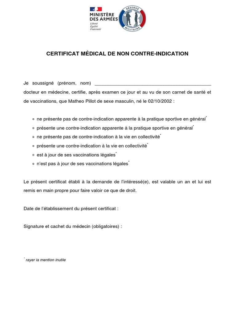 Certificat Medical | PDF