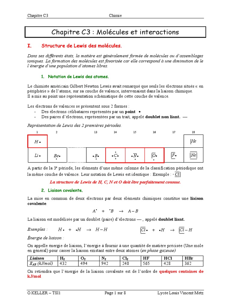 C3 Molecules Et Interactions | PDF