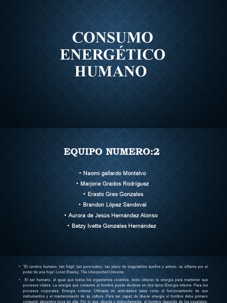 Consumo Energético Humano y sus Fuentes | PDF | Alimentos | Producción ...