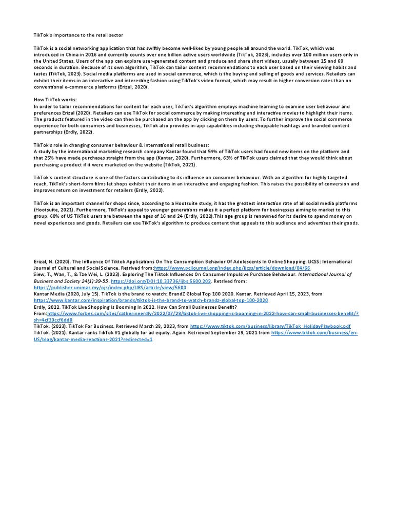 Tik Tok Pdf Retail Behavior