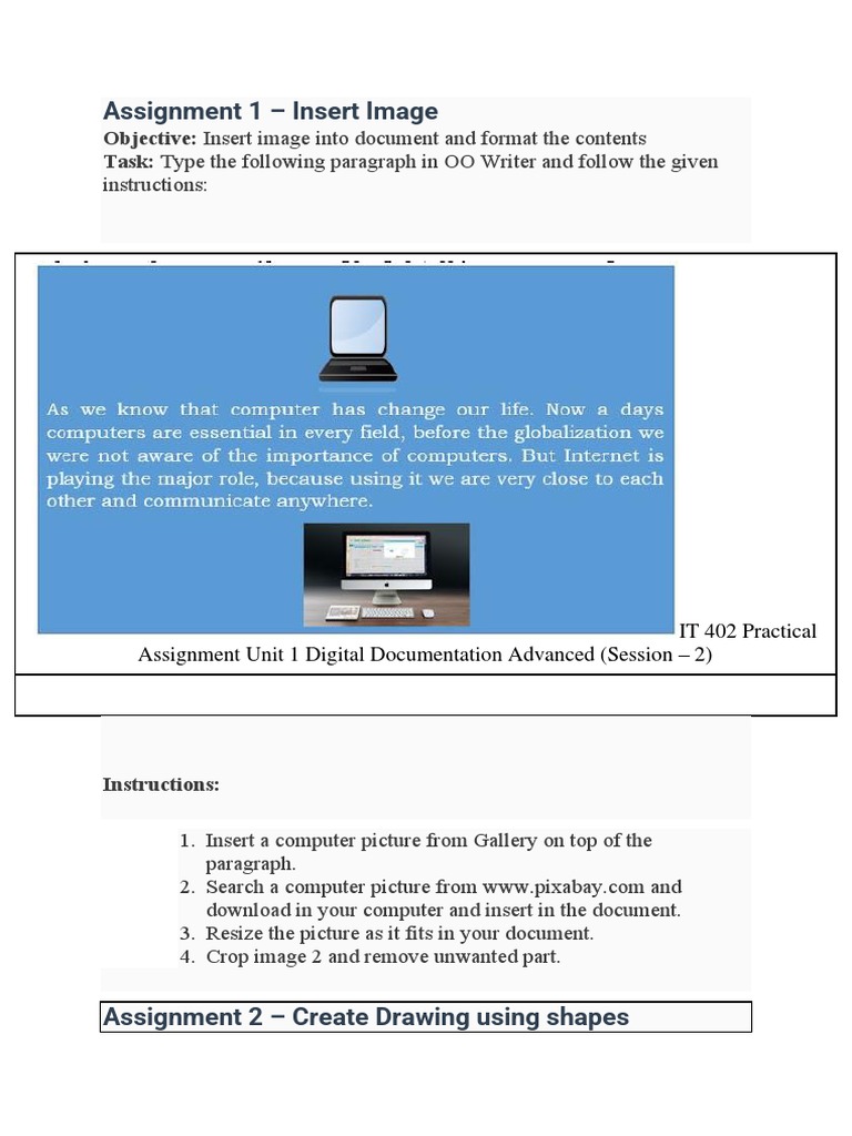Assignment On Digital Documentation | PDF | Shape | Image