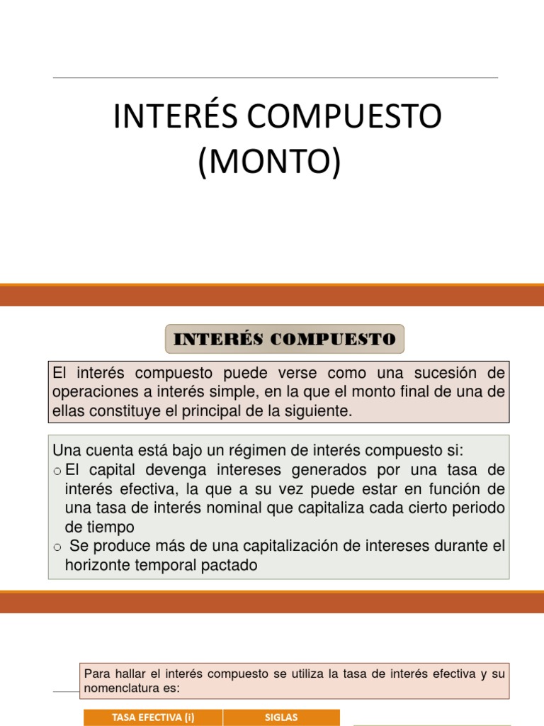 Interes Compuesto | Descargar gratis PDF | Pagos | Interés