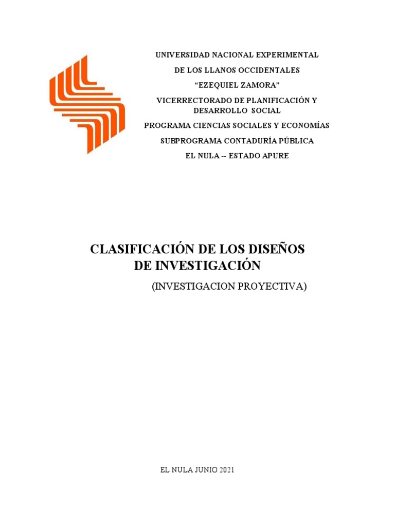 Clasificación de Diseños de Investigación Proyectiva | PDF ...