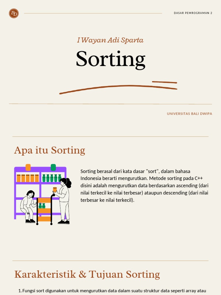 Pemahaman Dasar Algoritma Sorting C++ | PDF
