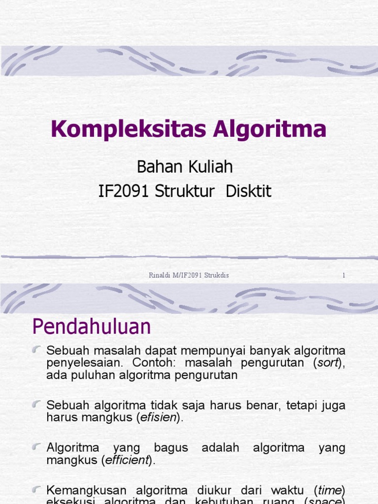 Kompleksitas Algoritma Efisien | PDF