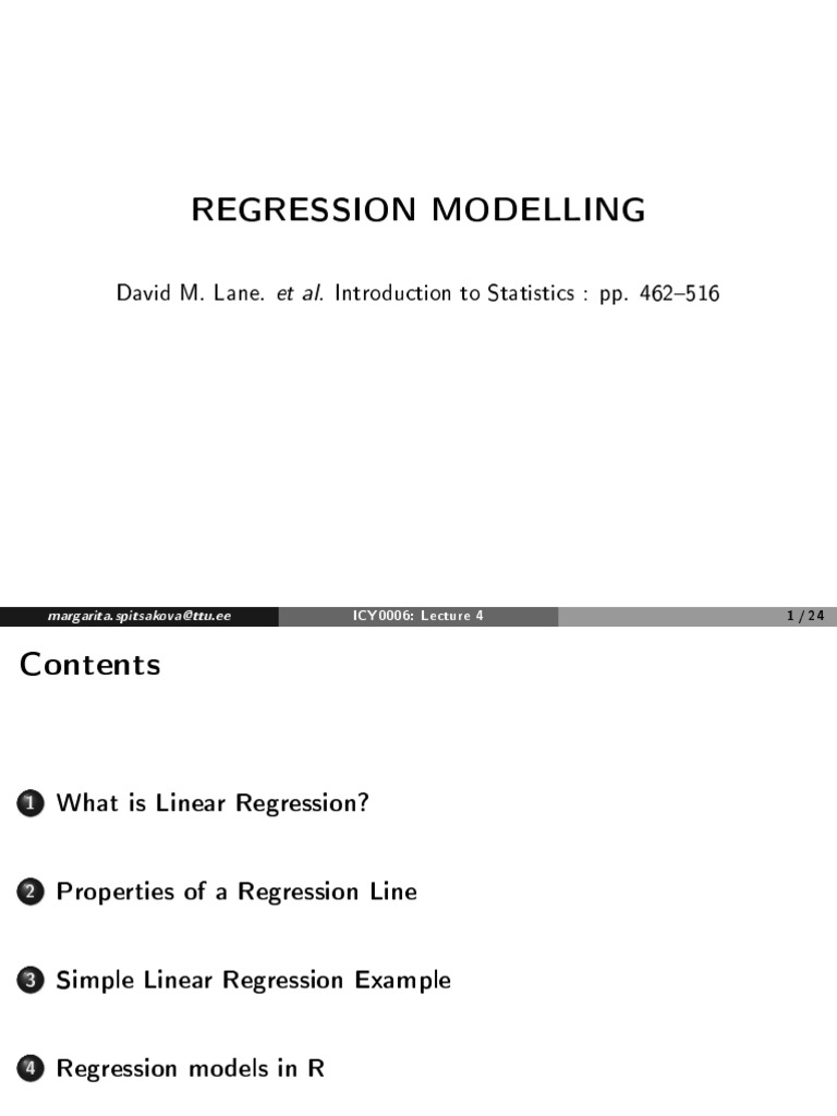 4 Regression Pdf Regression Analysis Errors And Residuals 7216