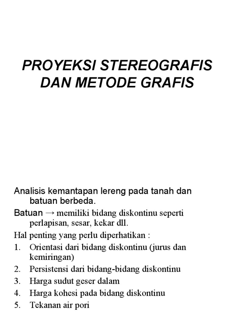 13.PROYEKSI STEREOGRAFIS DAN METODE GRAFIS | PDF