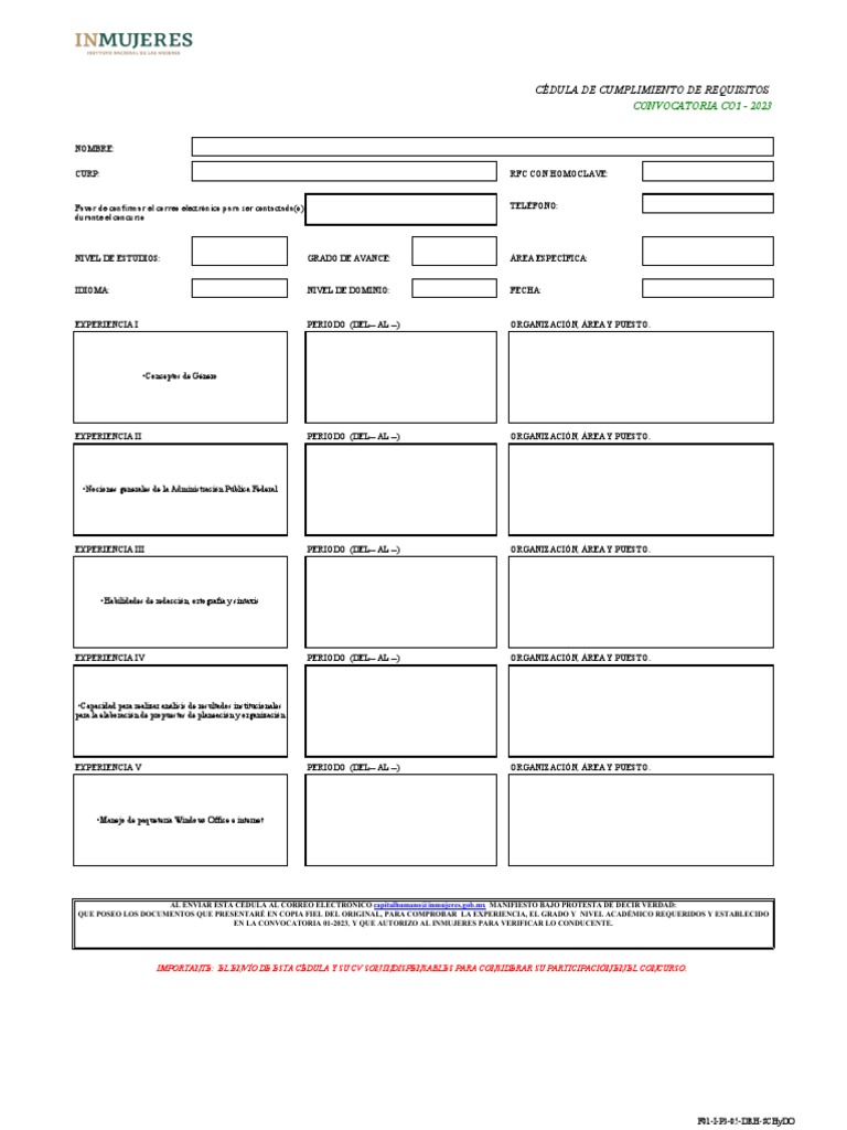 Cedula de Cumplimiento CO1 - 2023 | PDF