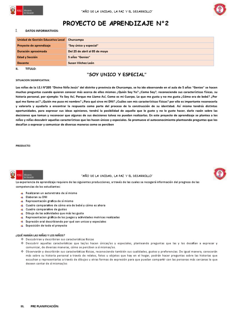 PROYECTO DE APRENDIZAJE #2 Del 24 de Abril Al 05 de Mayo | PDF | Relaciones personales, crianza ...