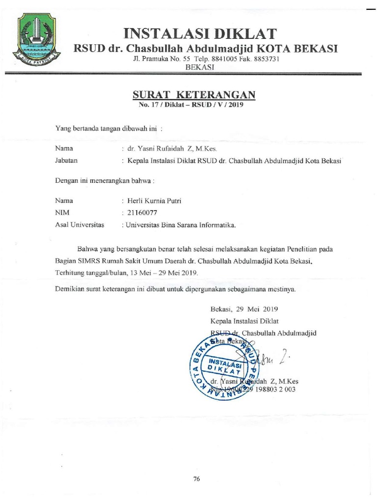 File - 15 Surat Keterangan PKL Atau Riset | PDF