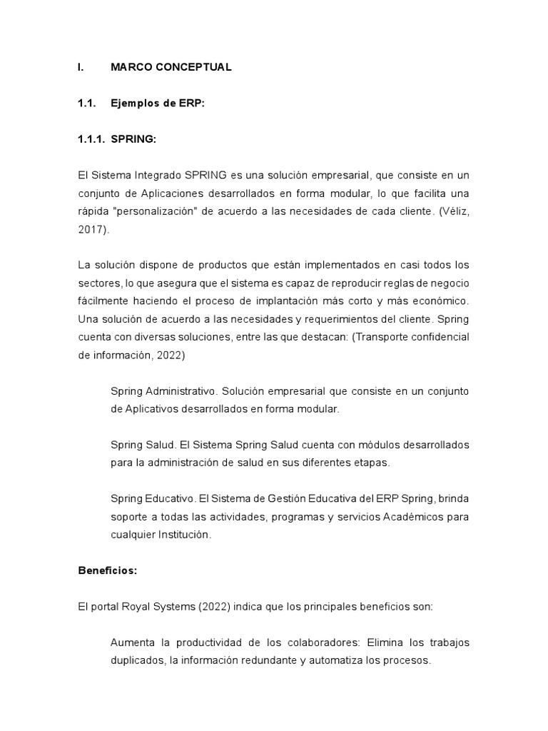 ERP Spring: Solución Modular Integral | PDF