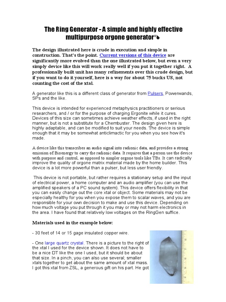 The Ring Generator | PDF | Amplifier | Loudspeaker