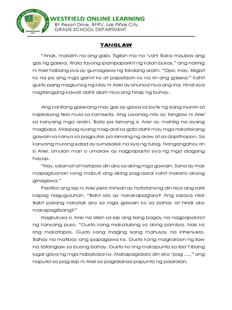 4th Quarter. FILIPINO 6 - TANGLAW | PDF