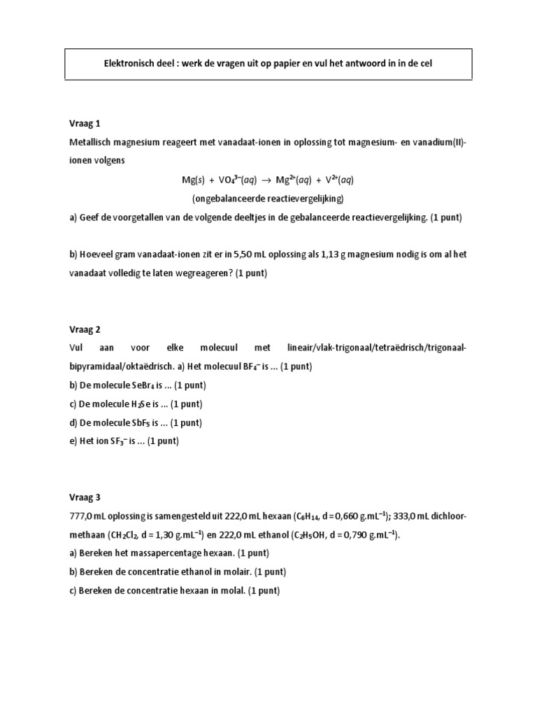 Rehearsal Test Anorganic Chemistry | PDF