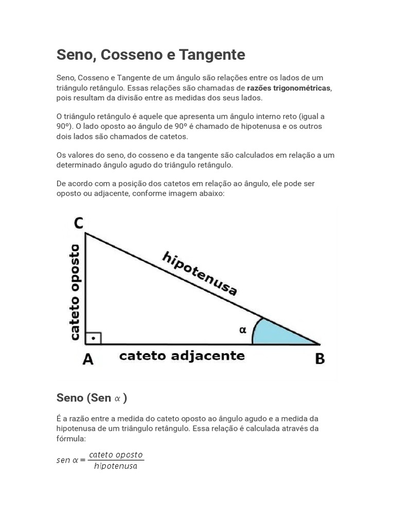 Seno | PDF | Trigonometria | Triângulo