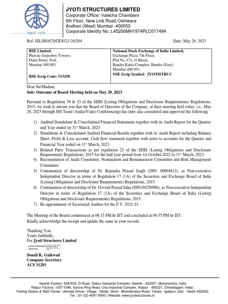 Jyoti Struc Result Update | PDF