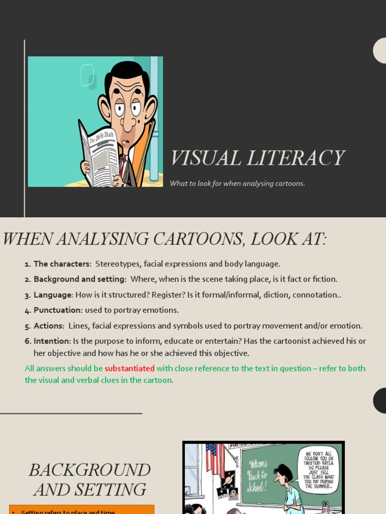 Cartoon Analysis Guide for Grade 11 | PDF | Body Language | Stereotypes