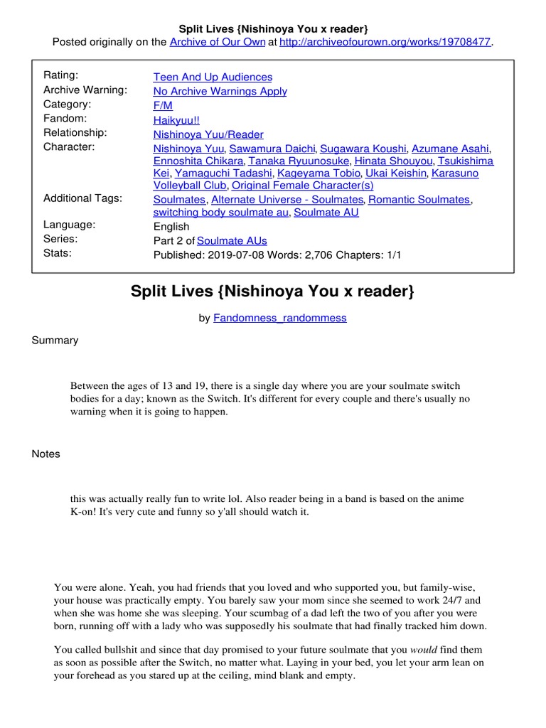 Split Lives Nishinoya | PDF