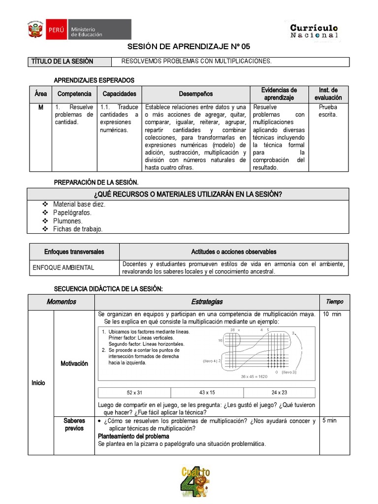 Resolvemos Problemas de Multiplicacion | PDF | Aprendizaje | Aritmética