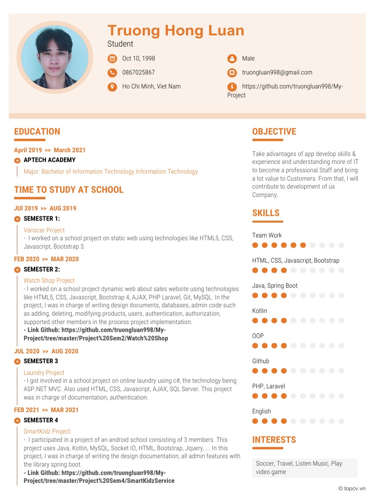 CV - Truong Hong Luan | PDF | Ajax (Programming) | Bootstrap (Front End Framework)