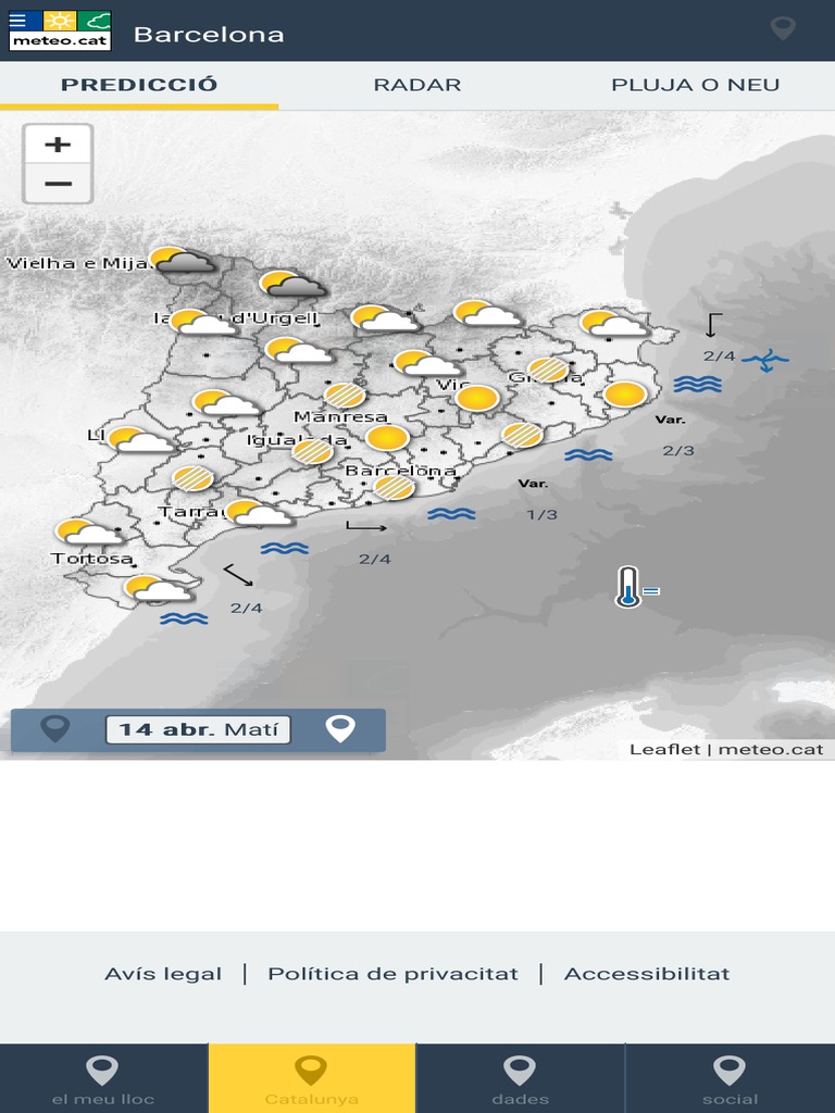 Predicció Meteorològica General de Catalunya Meteocat | PDF