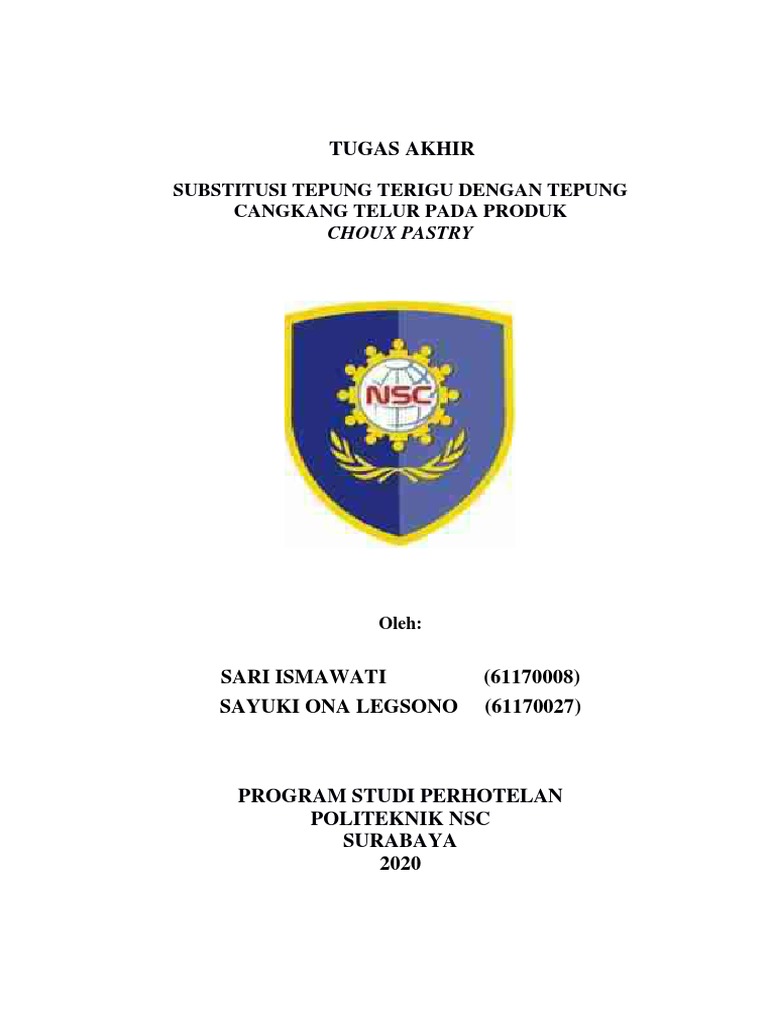 Substitusi Tepung Cangkang Telur Choux | PDF