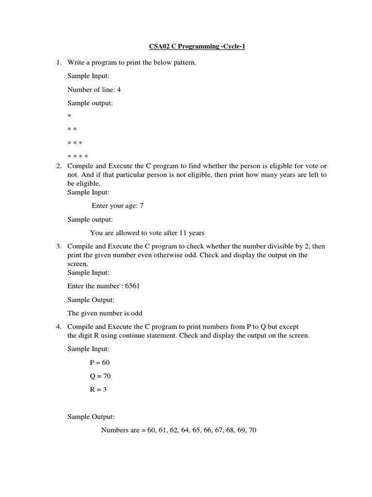 C Programming Important Questions | PDF