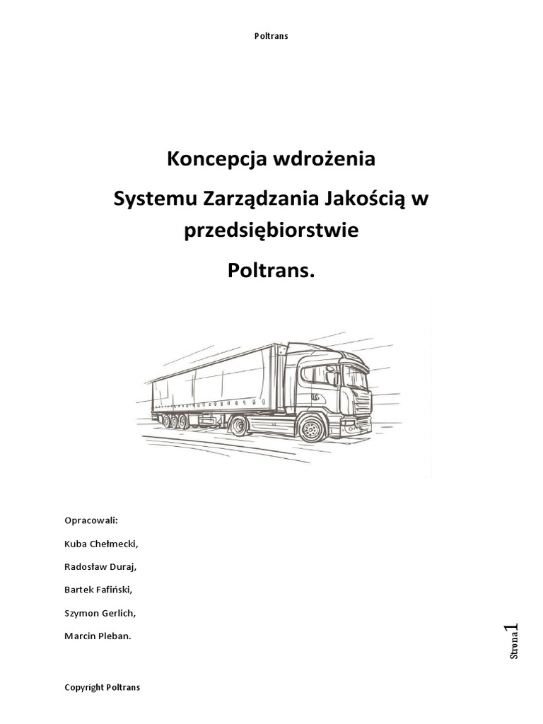 Zarządzanie Jakością - Projekt Poprawiony | PDF