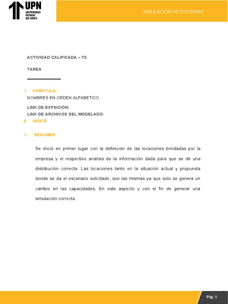 MT Informe Simulacion t3 | PDF | Simulación | Chocolate
