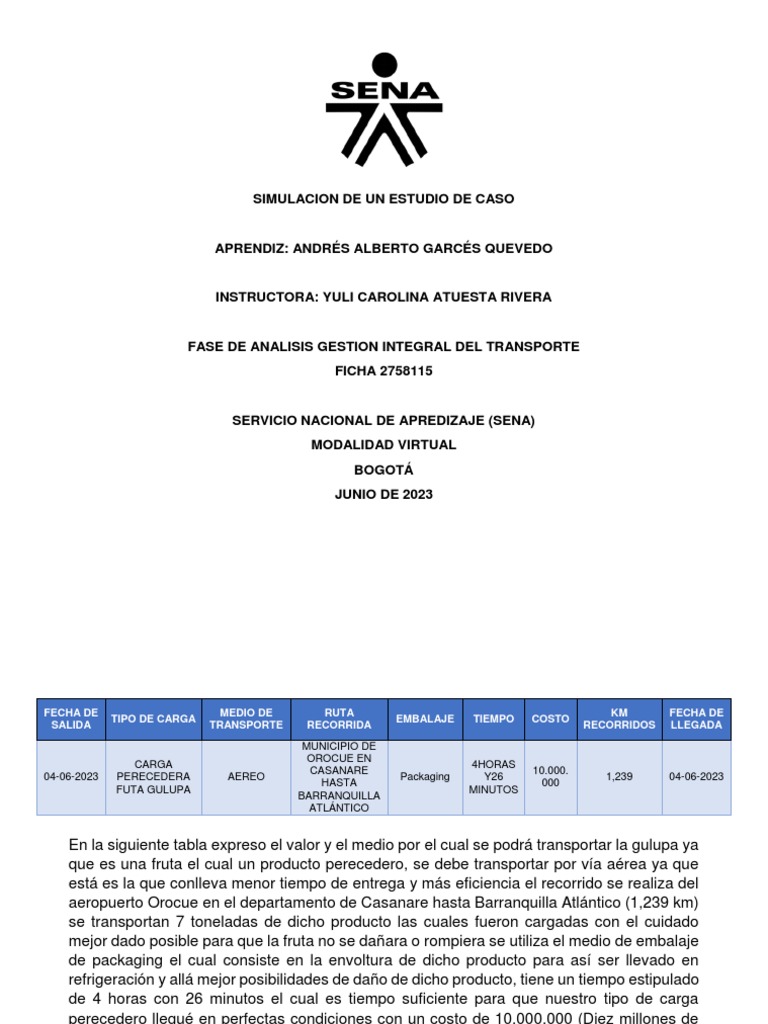 Simulacion de Un Estudio de Caso. | PDF