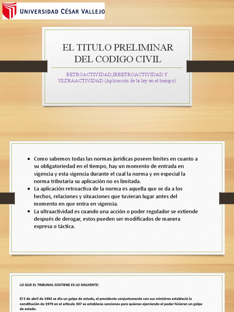 El Titulo Preliminar Del Codigo Civil | PDF | Derecho penal | Constitución