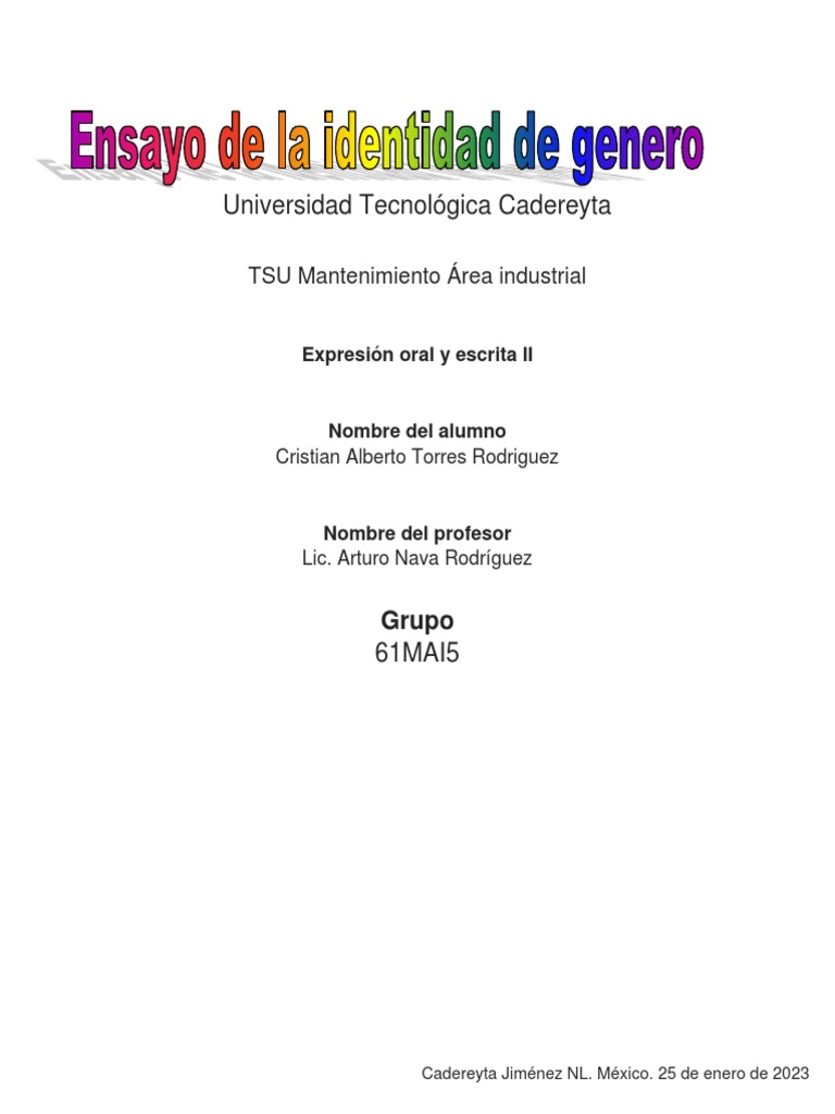 Identidad de Genero | PDF | Género | Estudios de género