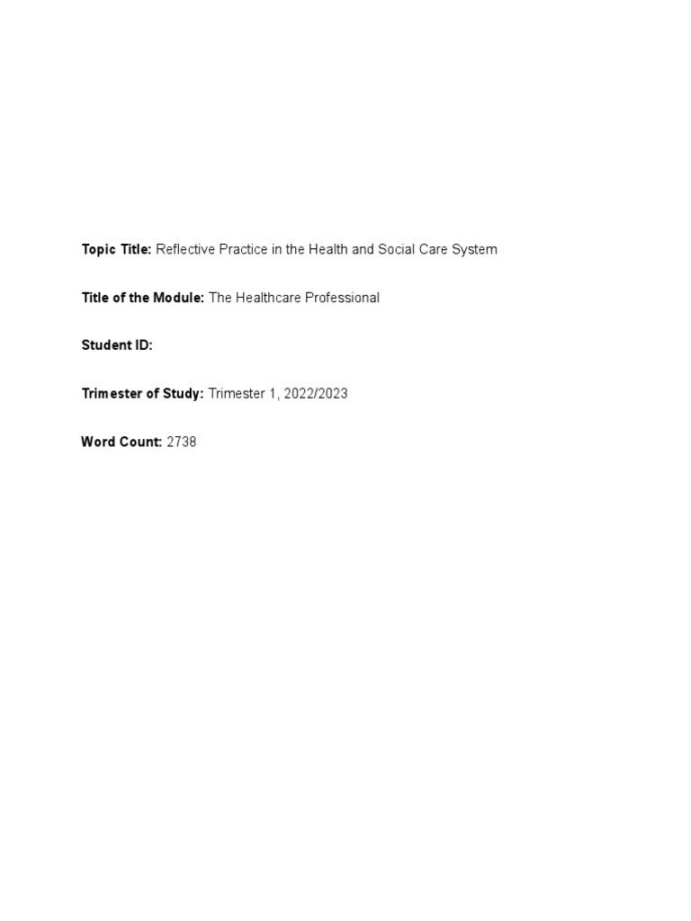 Topic Title - Reflective Essay | PDF
