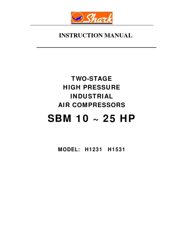 Two-Stage High Pressure Air Compressor Manual | PDF | Valve | Fuse ...