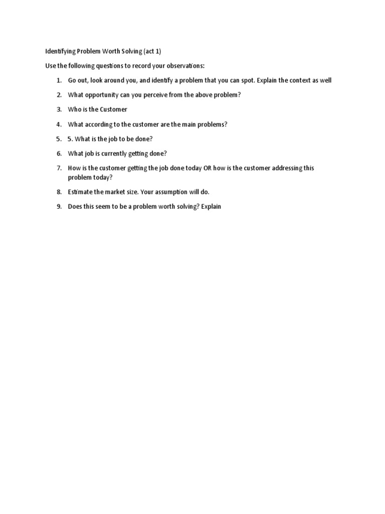 Identifying Problem Worth Solving | PDF | Business | Self-Improvement