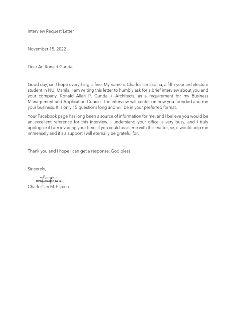 Interview Request Letter | PDF