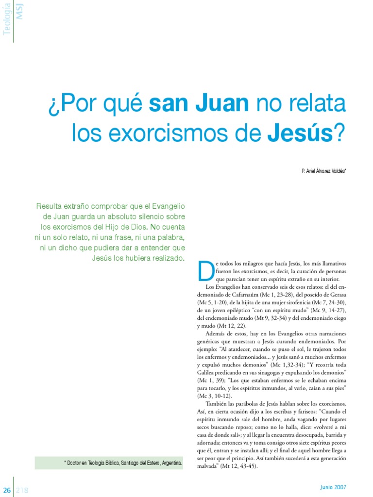 Exorcismos de Jesús en los Evangelios | PDF | Jesús | Juan el apóstol